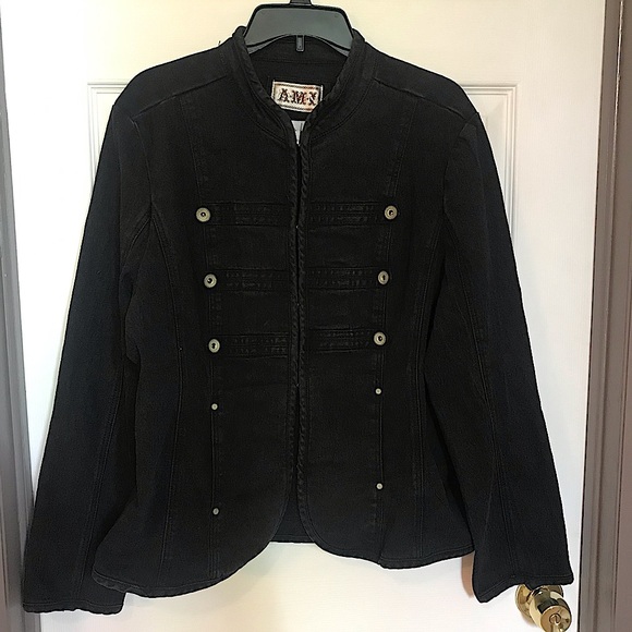Ami | Jackets & Coats | Cadet Band Style Black Jacket Hidden Hook And ...